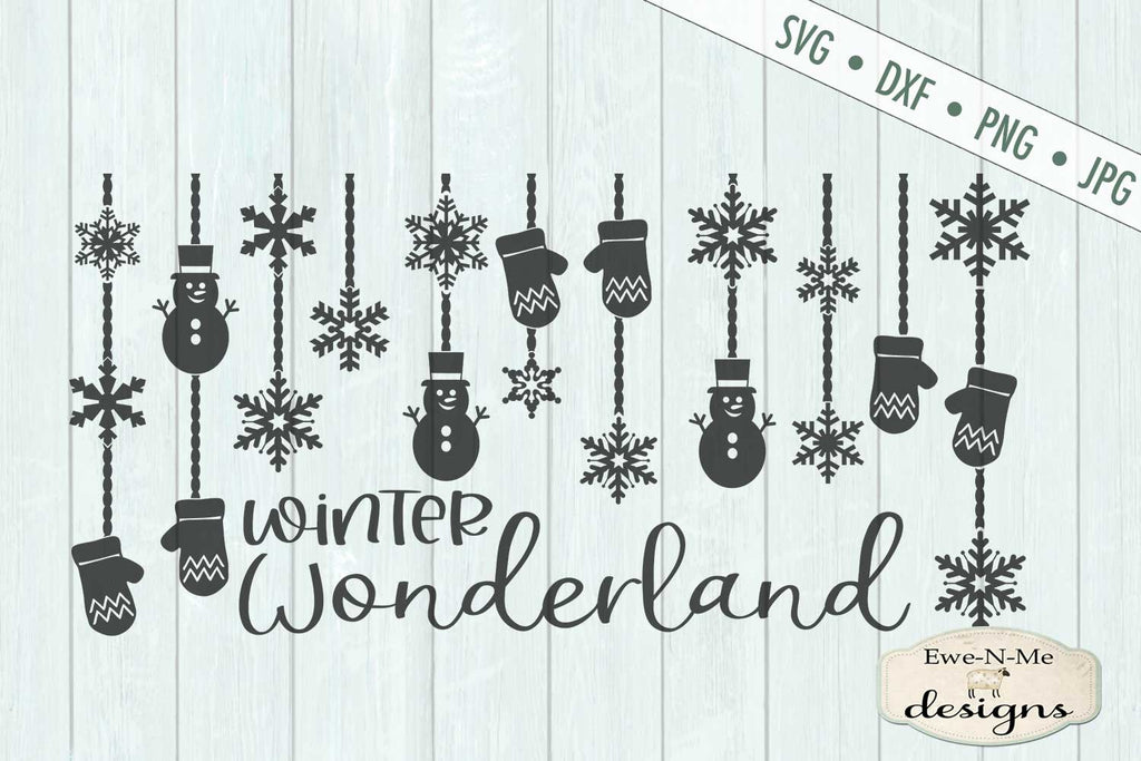 Winter Wonderland - Snowflakes Snowman Mittens - SVG - So Fontsy