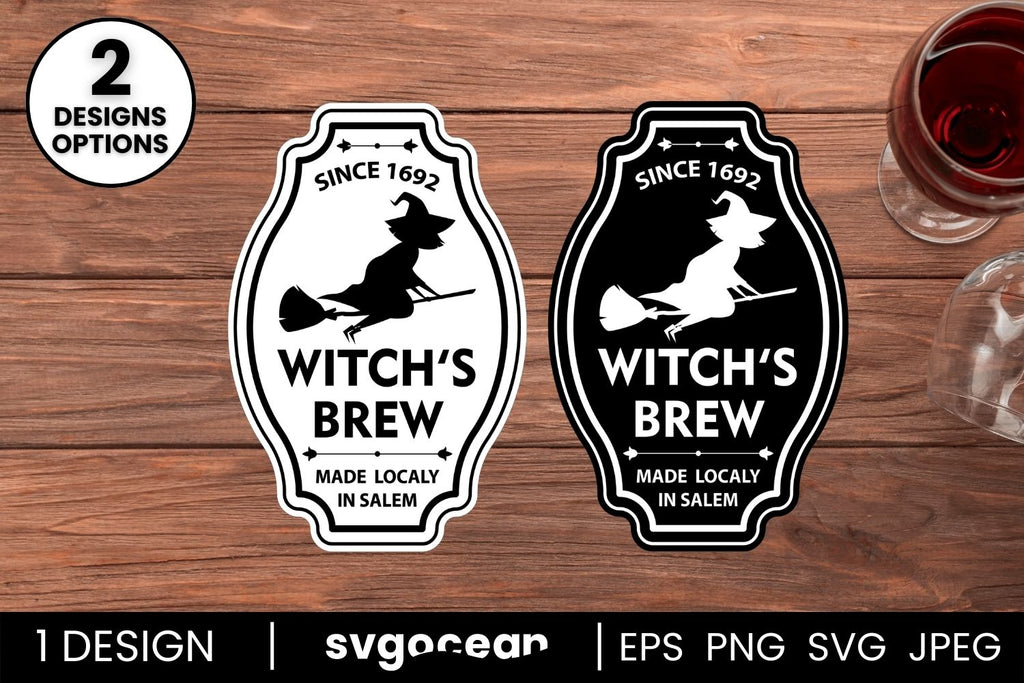 Witch’s Brew Bottle Labels Svg - So Fontsy