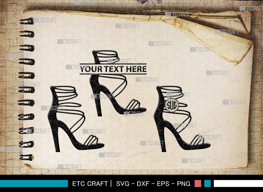 Women High Heels Monogram, Women High Heels Silhouette, Women High Heel Shoes SVG, High Heel Svg ...