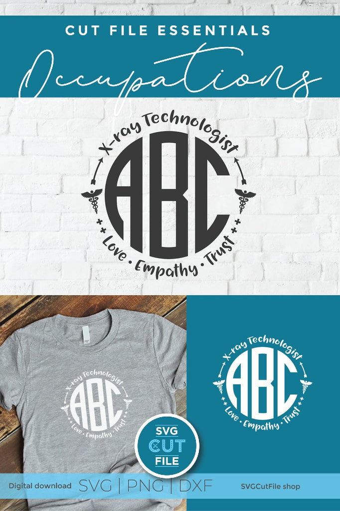 X-Ray Tech monogram svg for crafters - So Fontsy