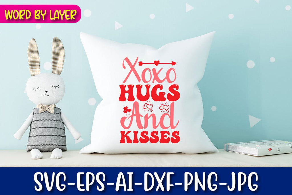 Xoxo Hugs and Kisses Retro Valentine's Design - So Fontsy
