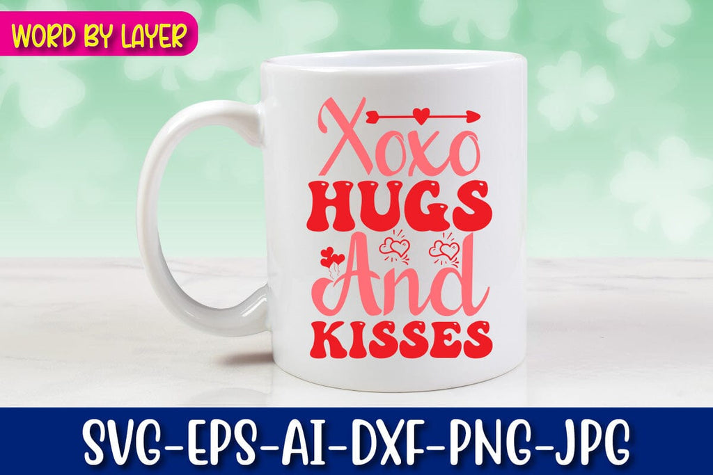 Xoxo Hugs and Kisses Retro Valentine's Design - So Fontsy