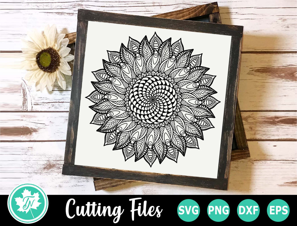 Zentangle Sunflower SVG - So Fontsy