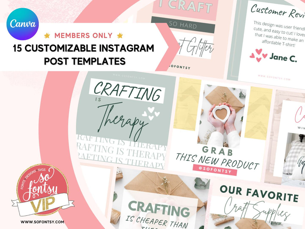 15 Customizable Instagram Post Templates - So Fontsy