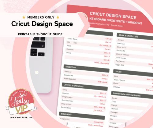 Cricut Design Space Keyboard Shortcuts | Mac & Windows - So Fontsy