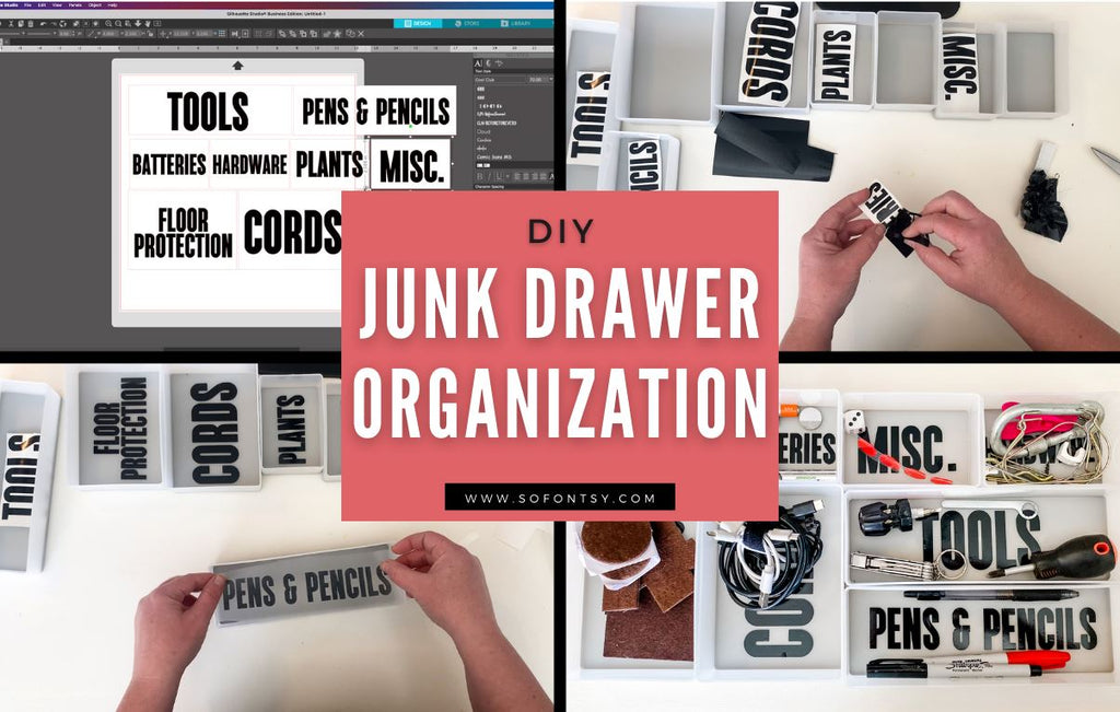 DIY Junk Drawer Organization Labels - So Fontsy