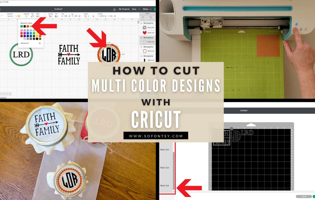 How to Cut Multi Color Designs with Cricut - So Fontsy
