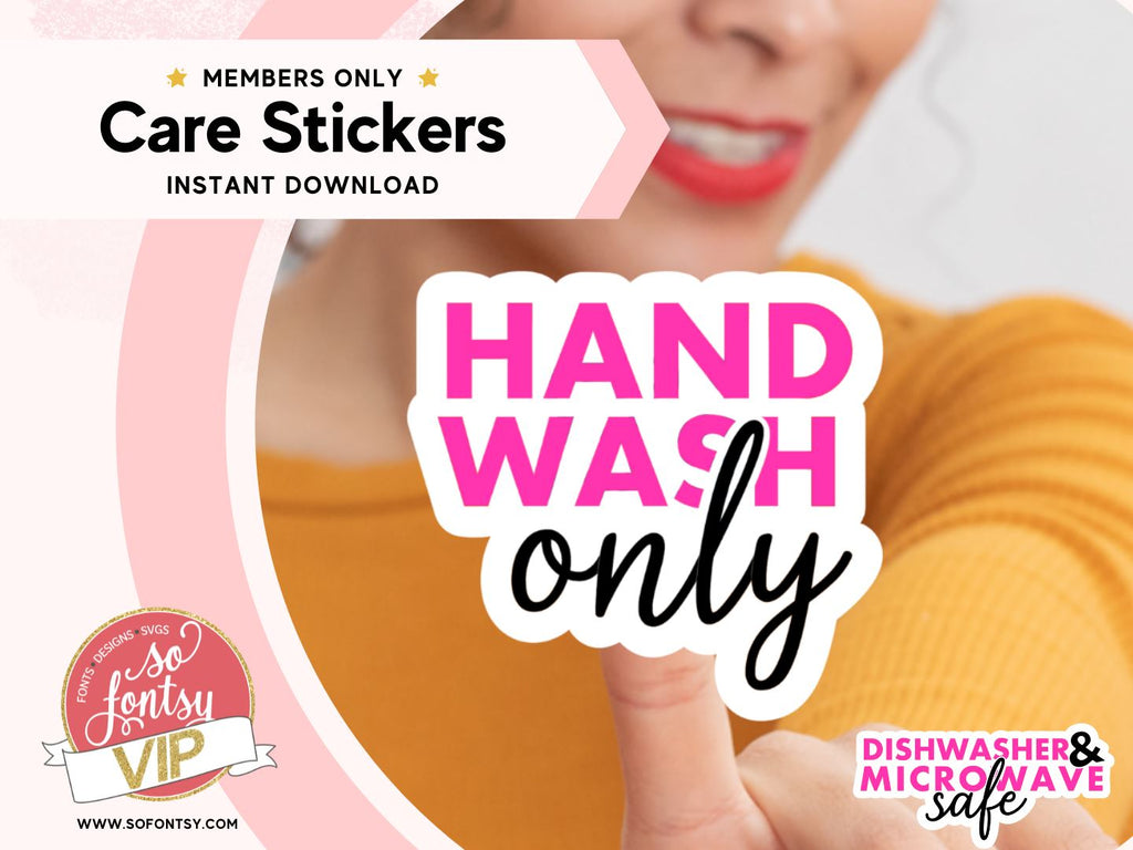 Mug and Tumbler Care Stickers - VIP - So Fontsy