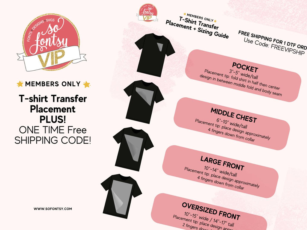 T-Shirt Transfer Placement + Size Guide | FREE SHIPPING CODE INSIDE ...