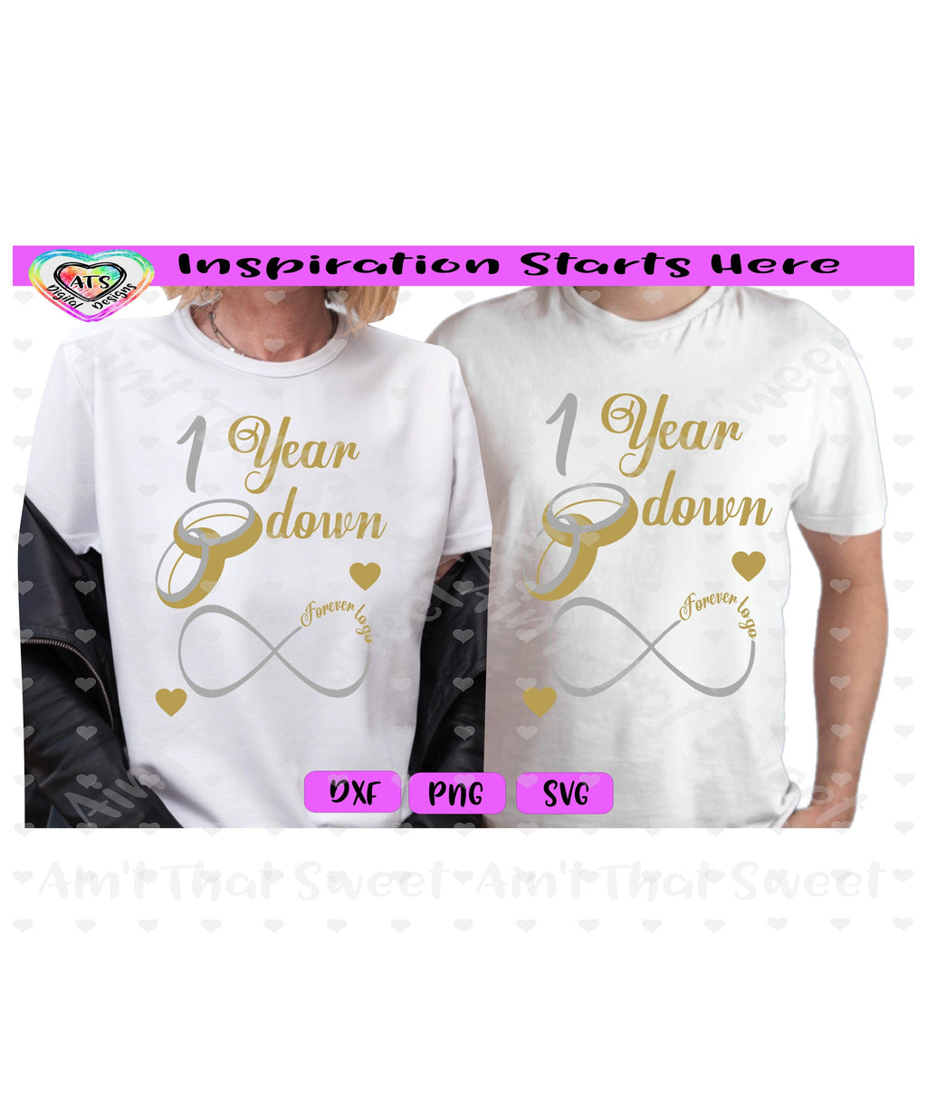 1 Year Down Forever To Go | Infinity | Wedding Rings - Transparent PNG ...