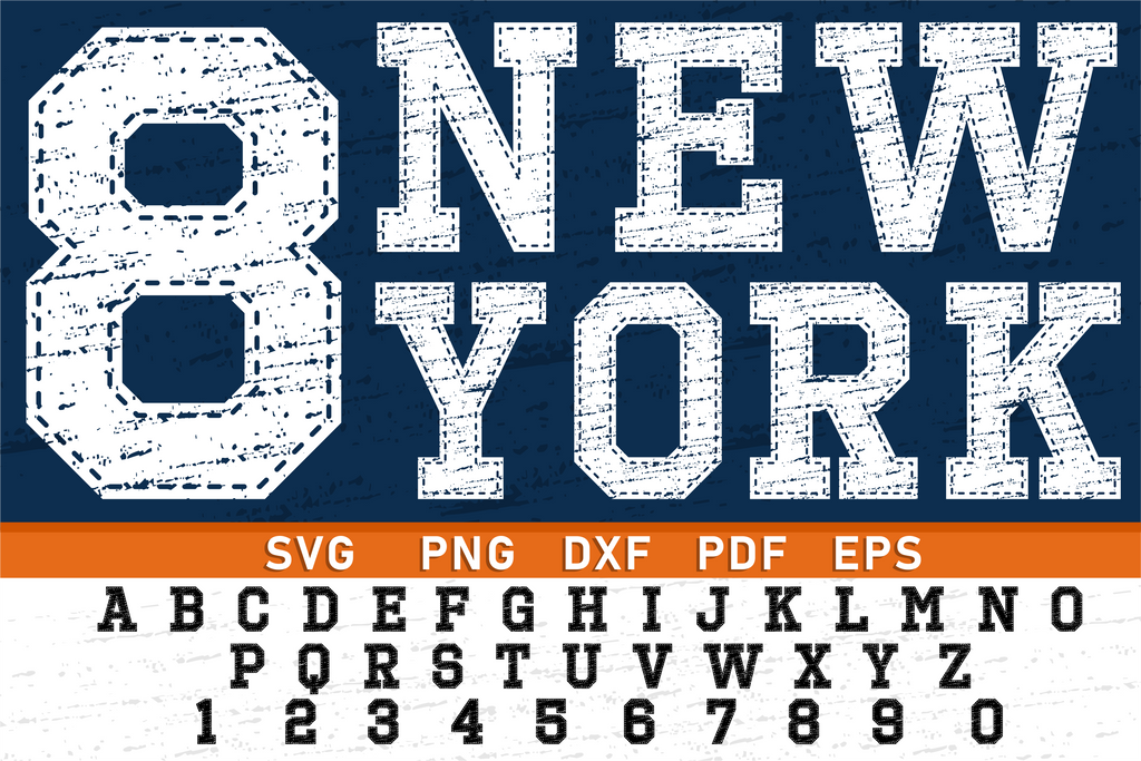 Distressed Varsity Font SVG Designs, Jersey Fonts SVG, Varsity Letters ...