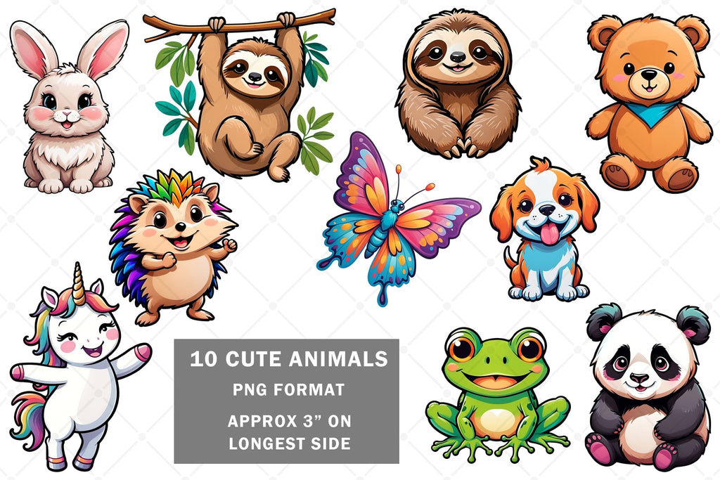 10 Cute Png Cartoon Animals - So Fontsy