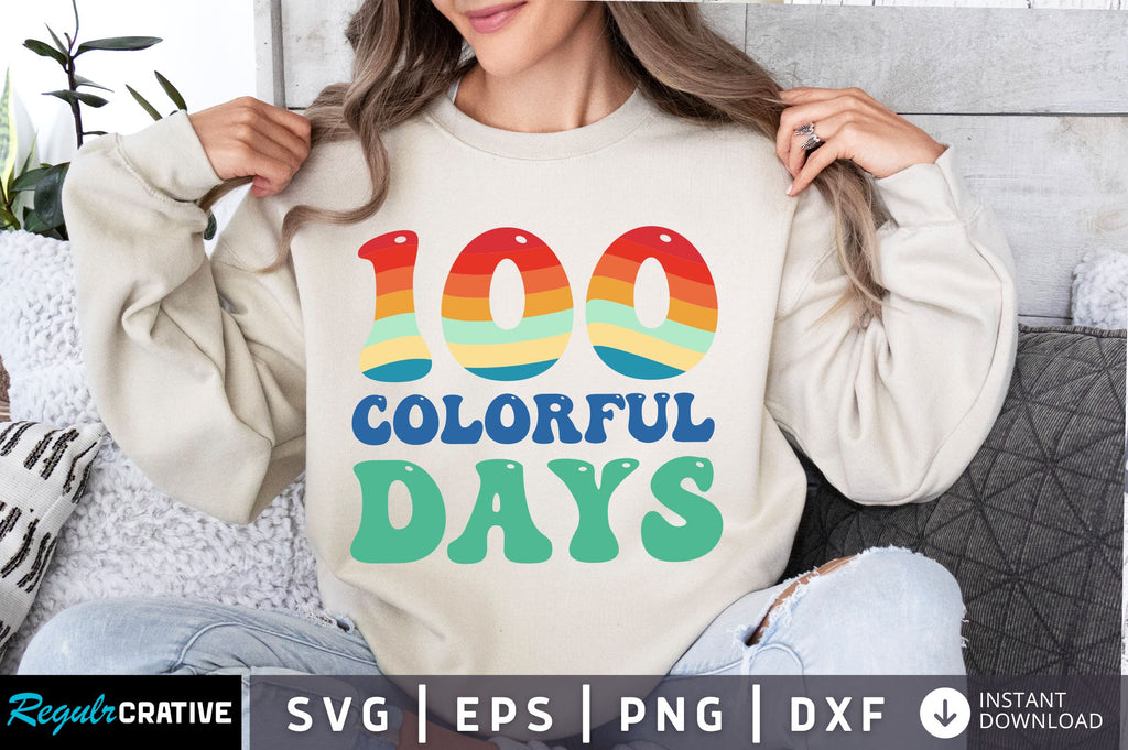 100 colorful days svg Design - So Fontsy