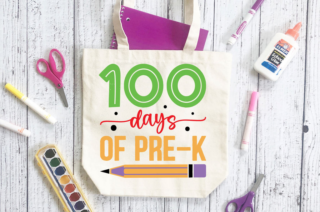 100 days of pre-k Svg Design - So Fontsy
