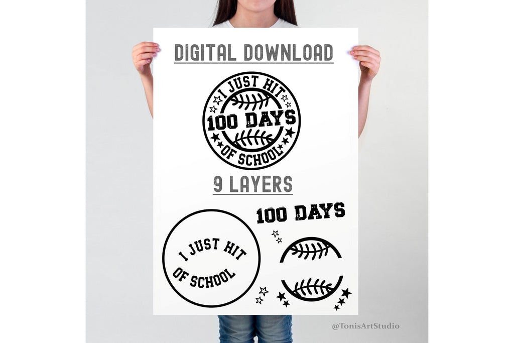 100 Days Of School Svg | Baseball Svg | 100th Day Of School | 100 Days ...