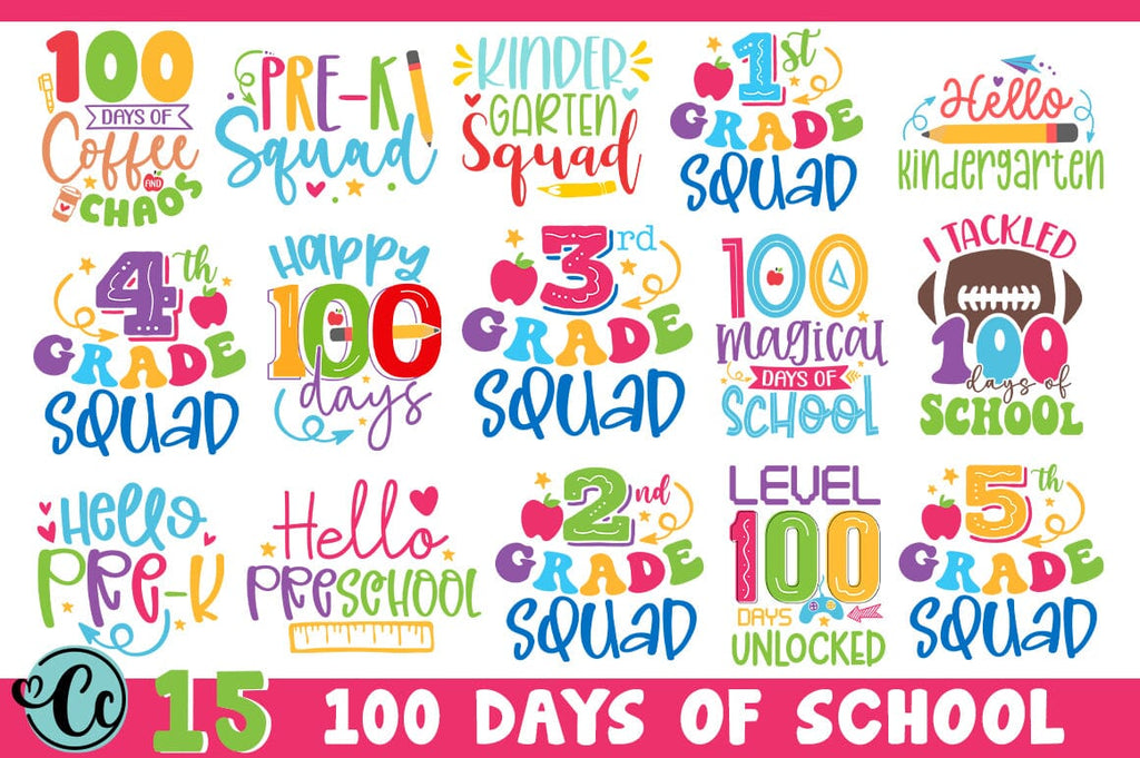 100 days of school svg bundle, 100 days svg, 100 Days of School Shirt ...