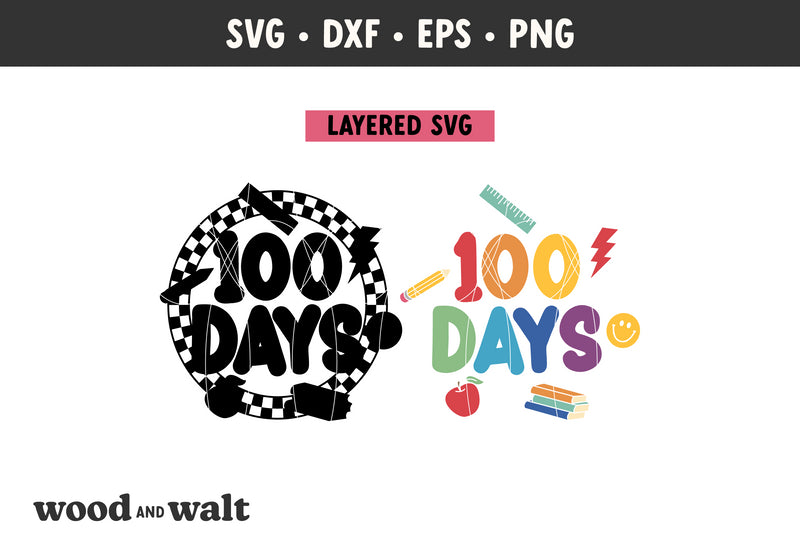 100 Days of School SVG | Retro Kids School SVG - So Fontsy
