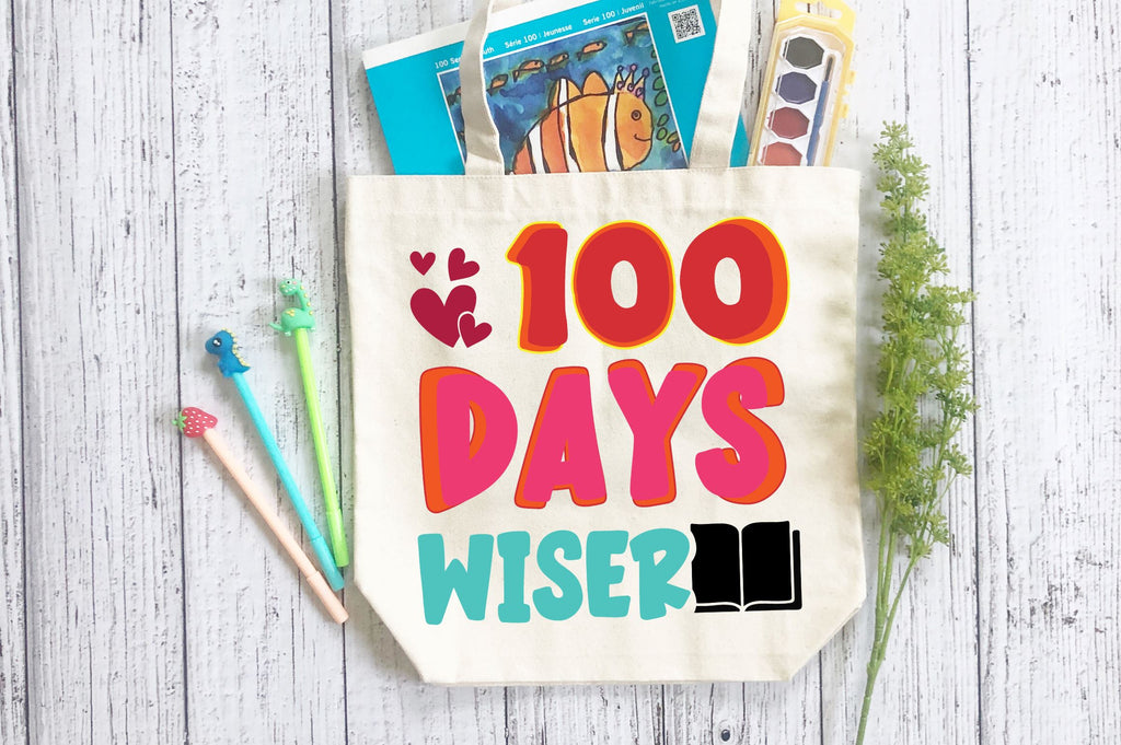 100 days wiser SVG Design - So Fontsy