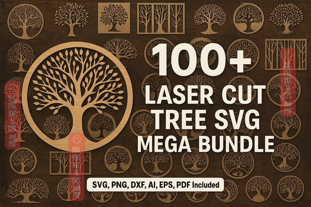 100+ Laser Cut Tree SVG Mega Bundle - So Fontsy