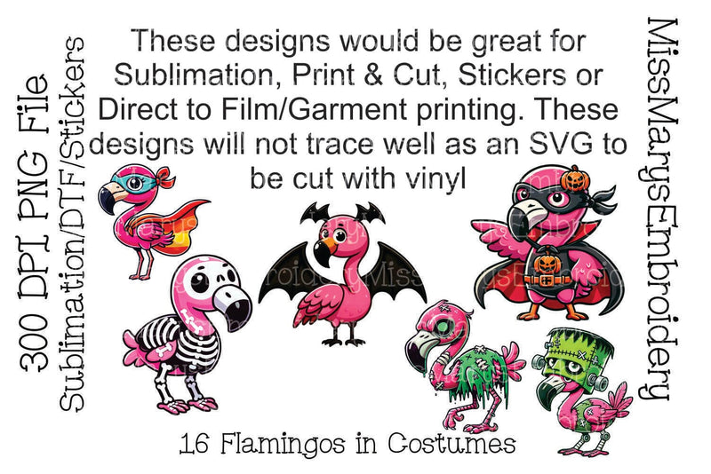 16 Flamingos in Halloween Costumes | Halloween Clipart | Flamingo PNG - So Fontsy