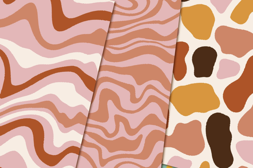 1970 Retro Groovy Digital Papers 9 Seamless Patterns - So Fontsy