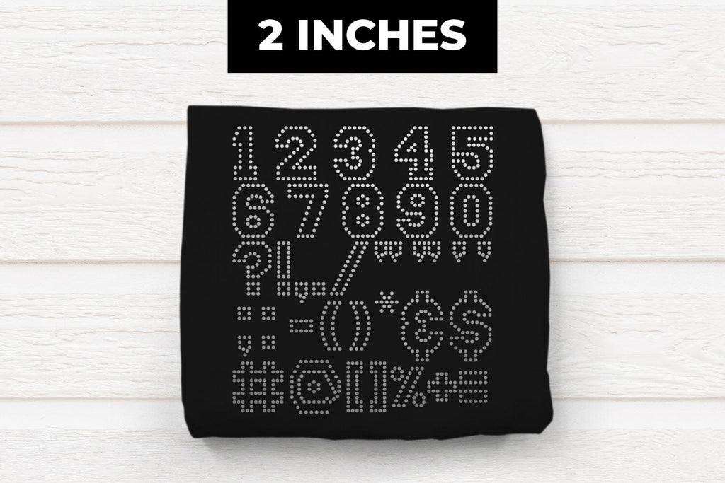 2 Inch Varsity Numbers & Punctuation SVG Rhinestone Template - So Fontsy