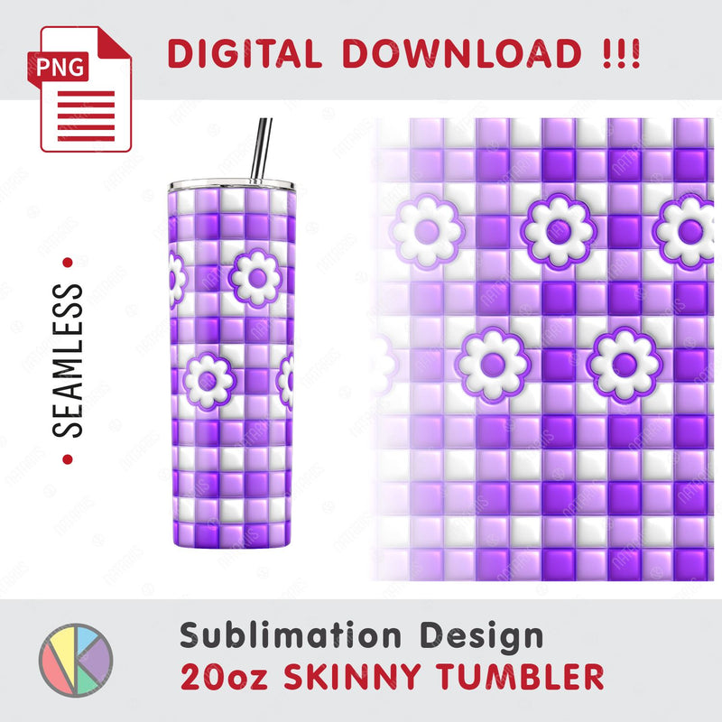 2 Inflated BUFFALO PLAID patterns - 20 oz Skinny Tumbler. - So Fontsy