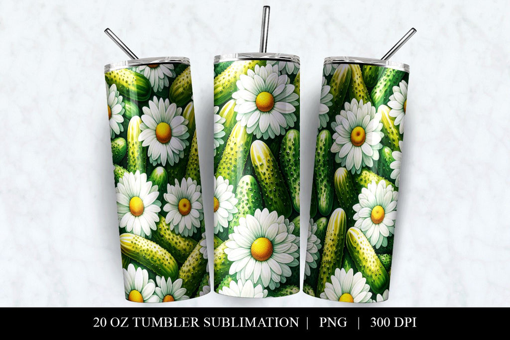 20 oz Dill Pickle Straight Tumbler Sublimation Design - So Fontsy