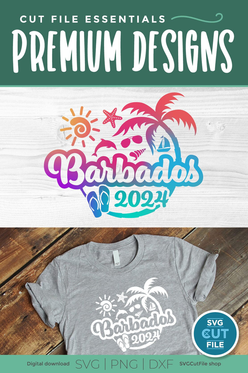 2024 Barbados svg - Barbados Vacation or Trip Design - So Fontsy