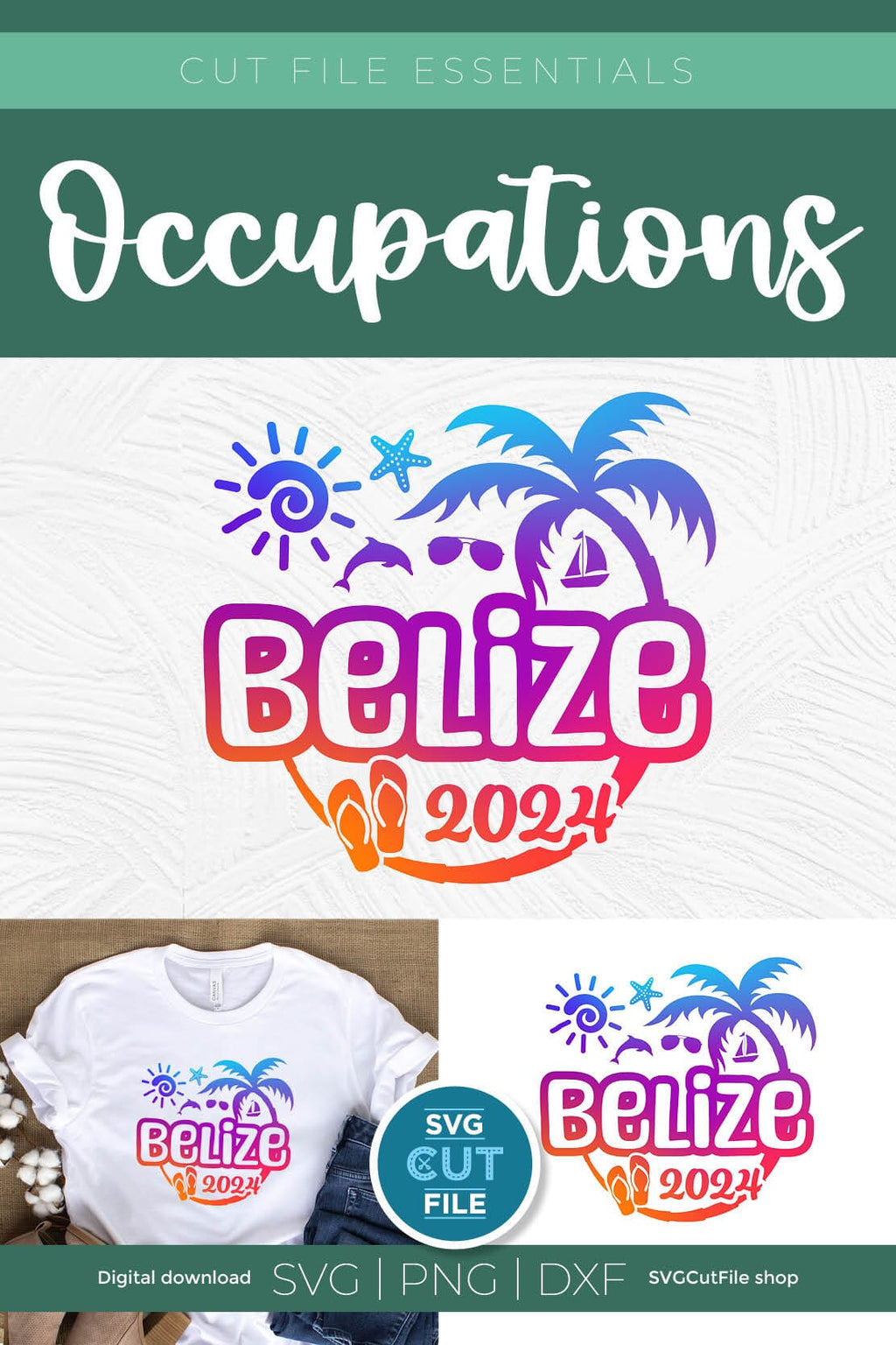2024 Belize svg - Belize Caribbean Vacation or Trip Design - So Fontsy