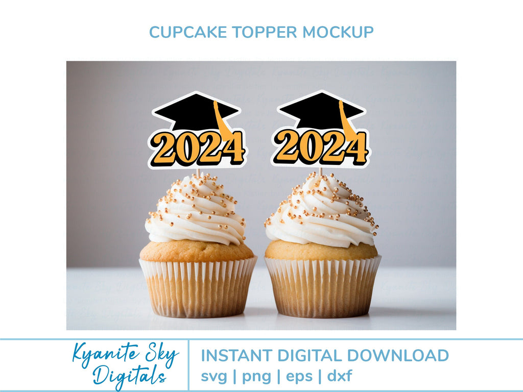 2024 Graduation Cake and Cupcake Toppers SVG cut files - So Fontsy
