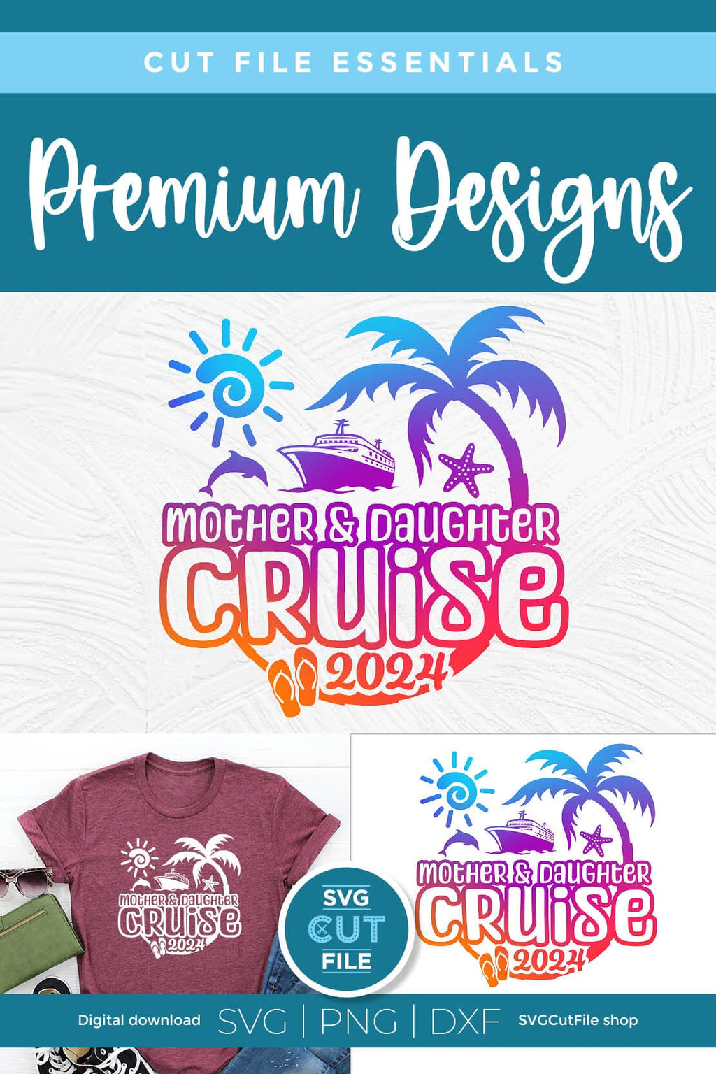 2024 Mother Daughter Cruise svg - Cruise SVG vacation or Trip Design - So Fontsy