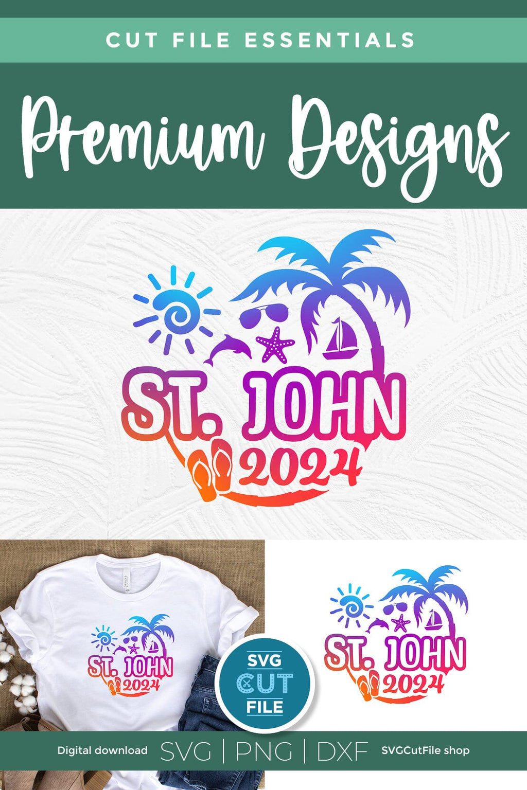 2024 St. John svg - Saint John Vacation or Trip Design - So Fontsy
