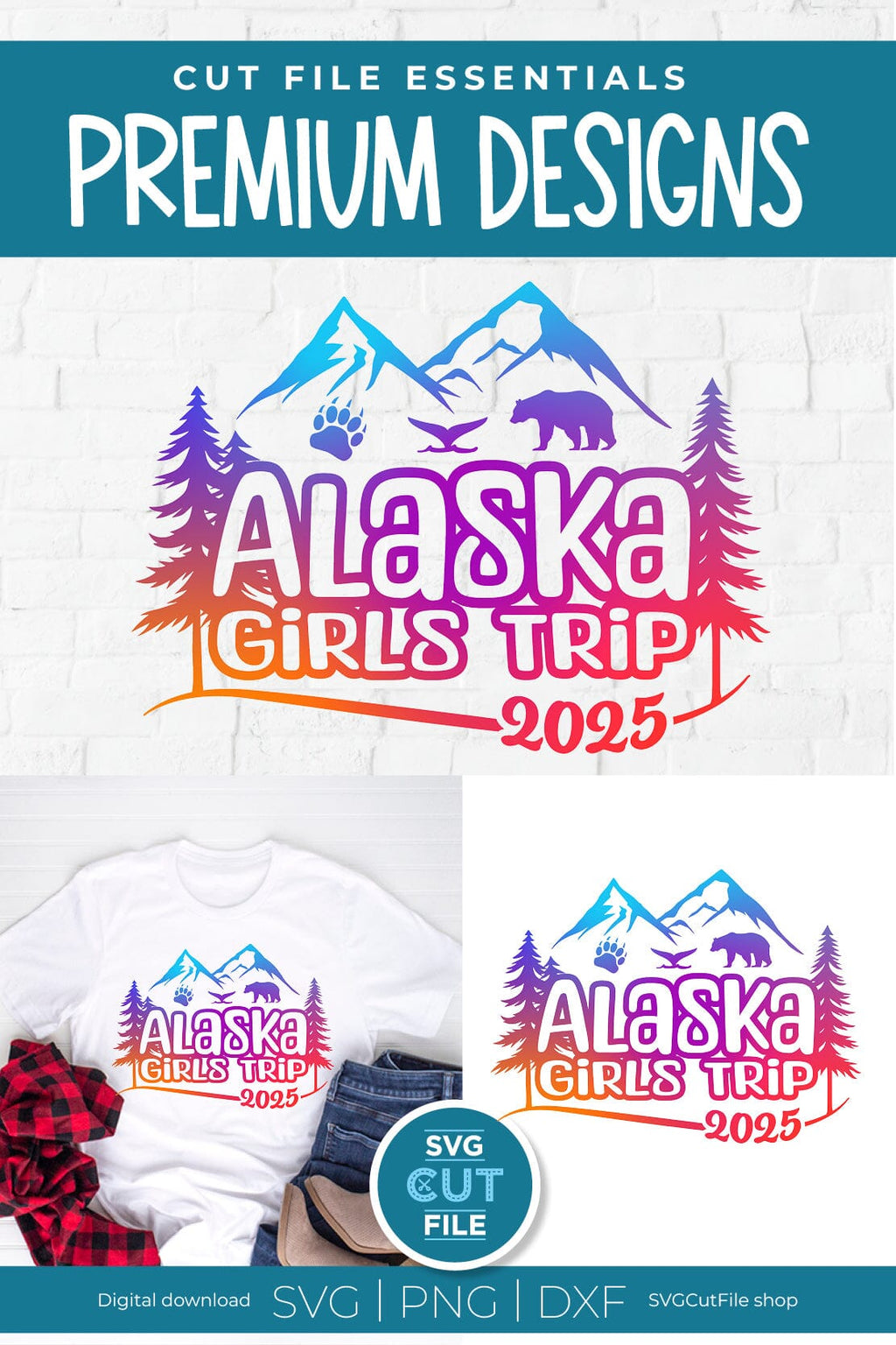 2025 Alaska Girls Trip svg - Alaska SVG vacation or Trip Design - So Fontsy