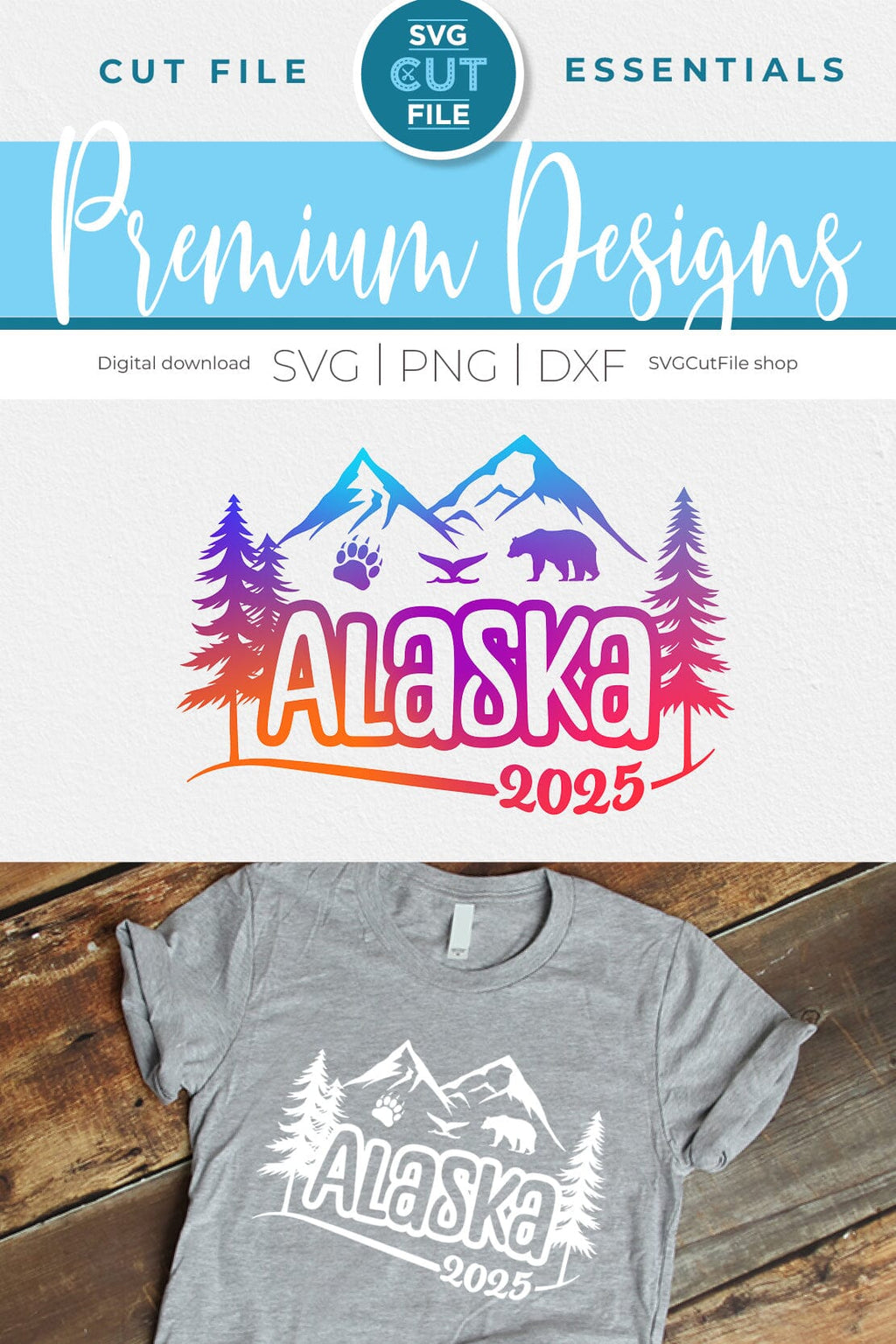 2025 Alaska svg - Alaska SVG vacation or Trip Design with Mountains ...