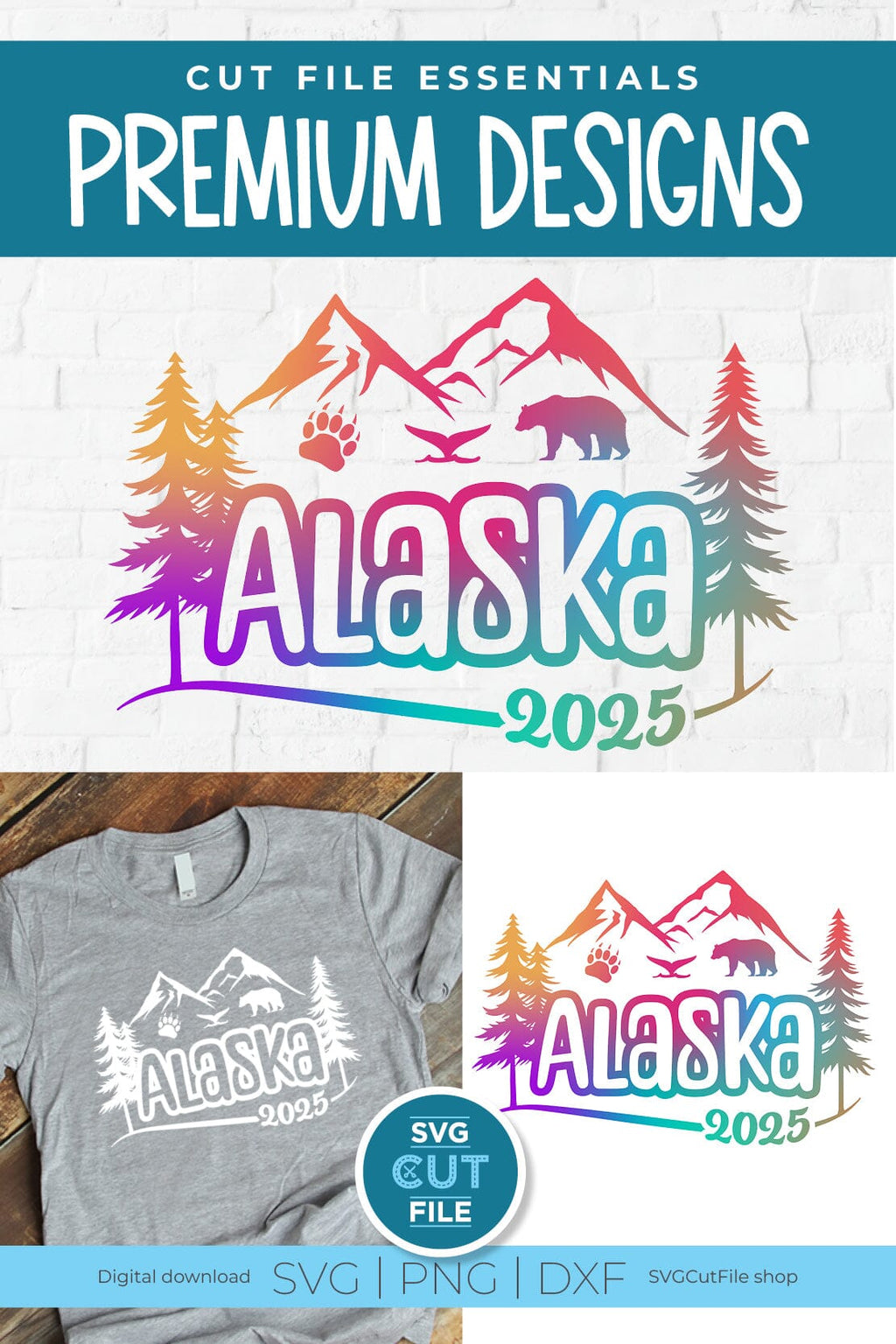 2025 Alaska svg - Alaska SVG vacation or Trip Design with Mountains ...