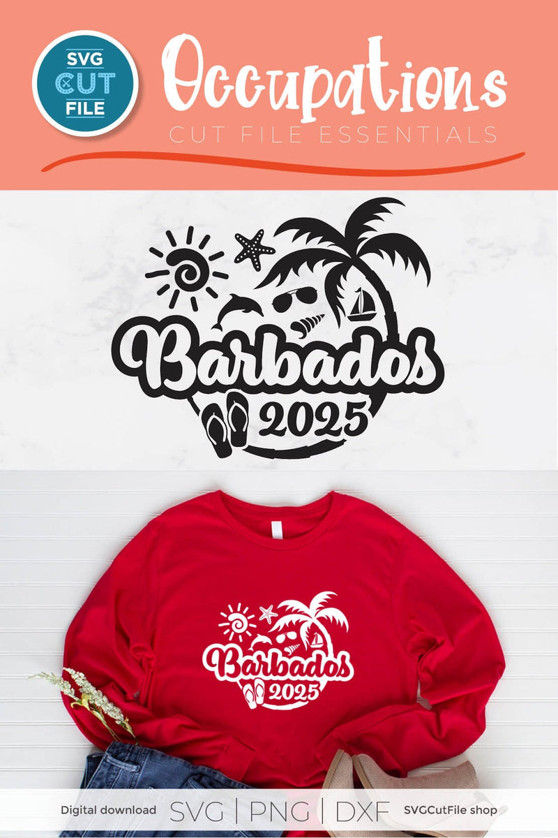 2025 Barbados svg - Barbados Vacation or Trip Design - So Fontsy