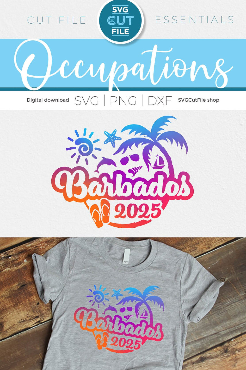 2025 Barbados svg - Barbados Vacation or Trip Design - So Fontsy