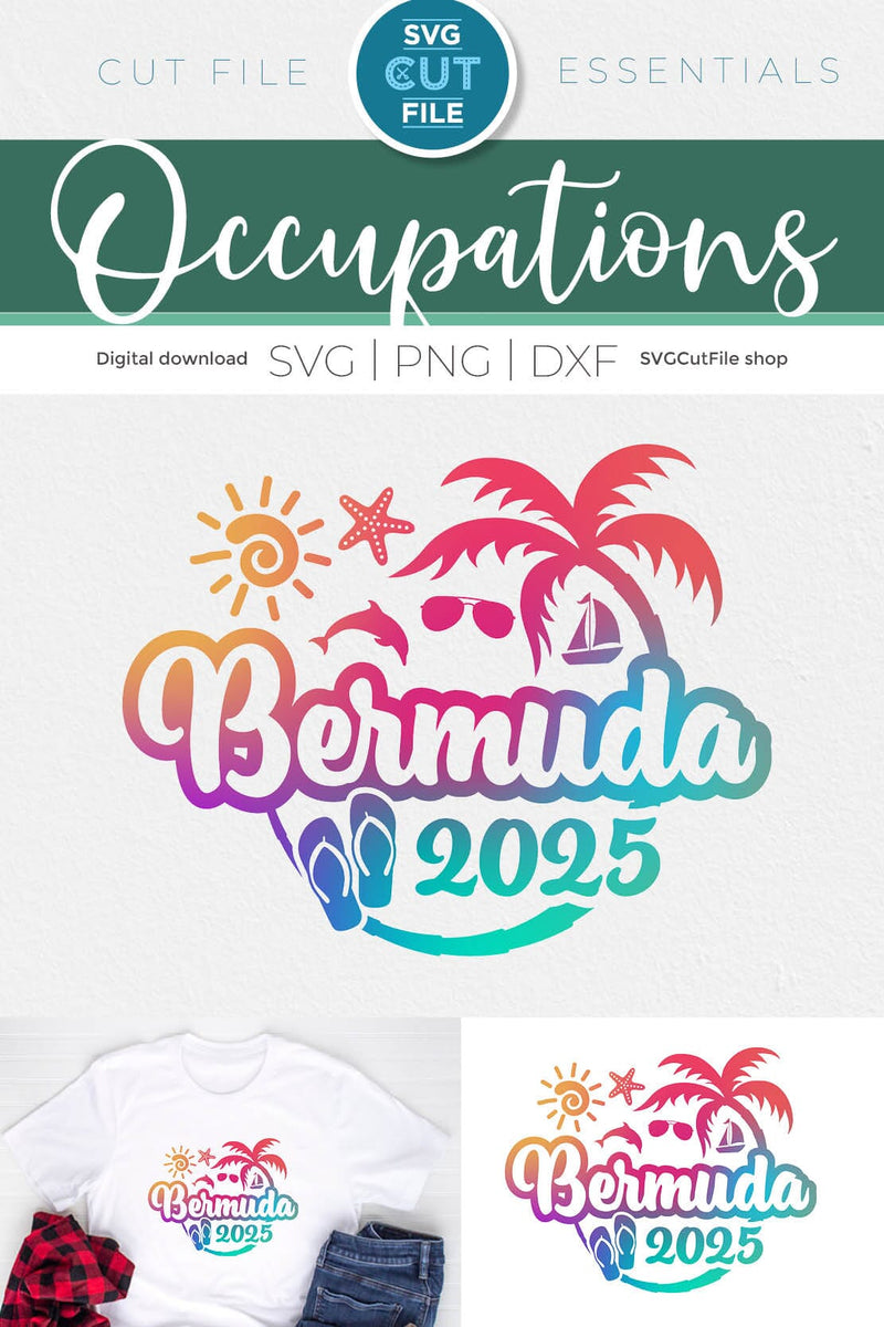 2025 Bermuda svg - Bermuda Vacation or Trip Design - So Fontsy