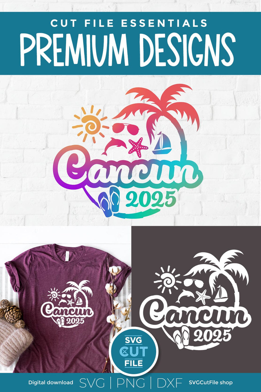 2025 Cancun svg - Cancun Mexico Vacation or Trip Design - So Fontsy