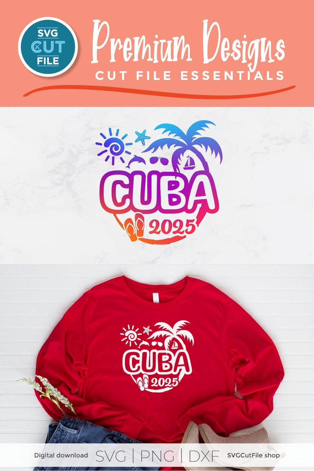 2025 Cuba svg - Cuba Caribbean Vacation or Trip Design - So Fontsy