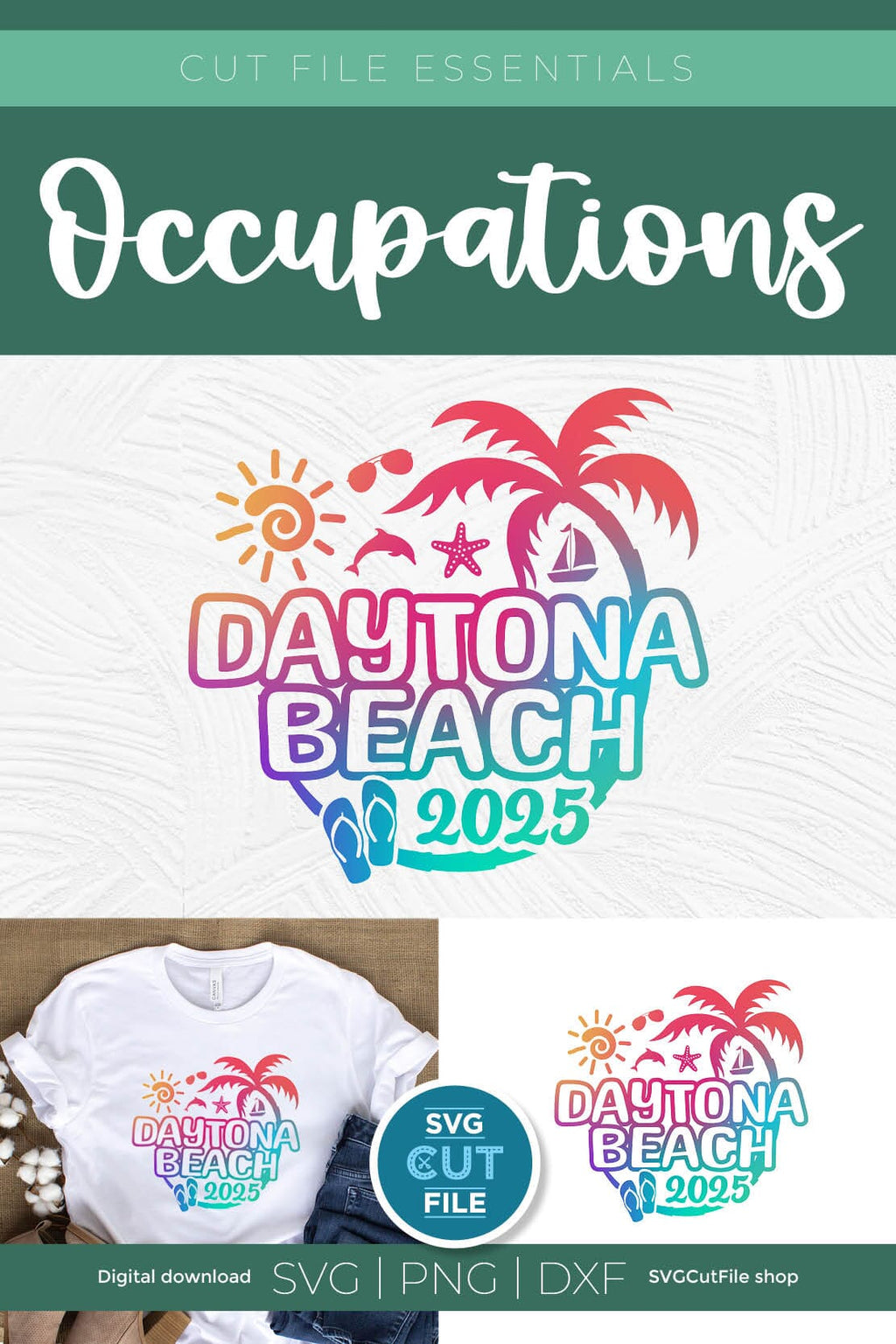 2025 Daytona Beach svg - Daytona Beach Florida Vacation or Trip Design ...