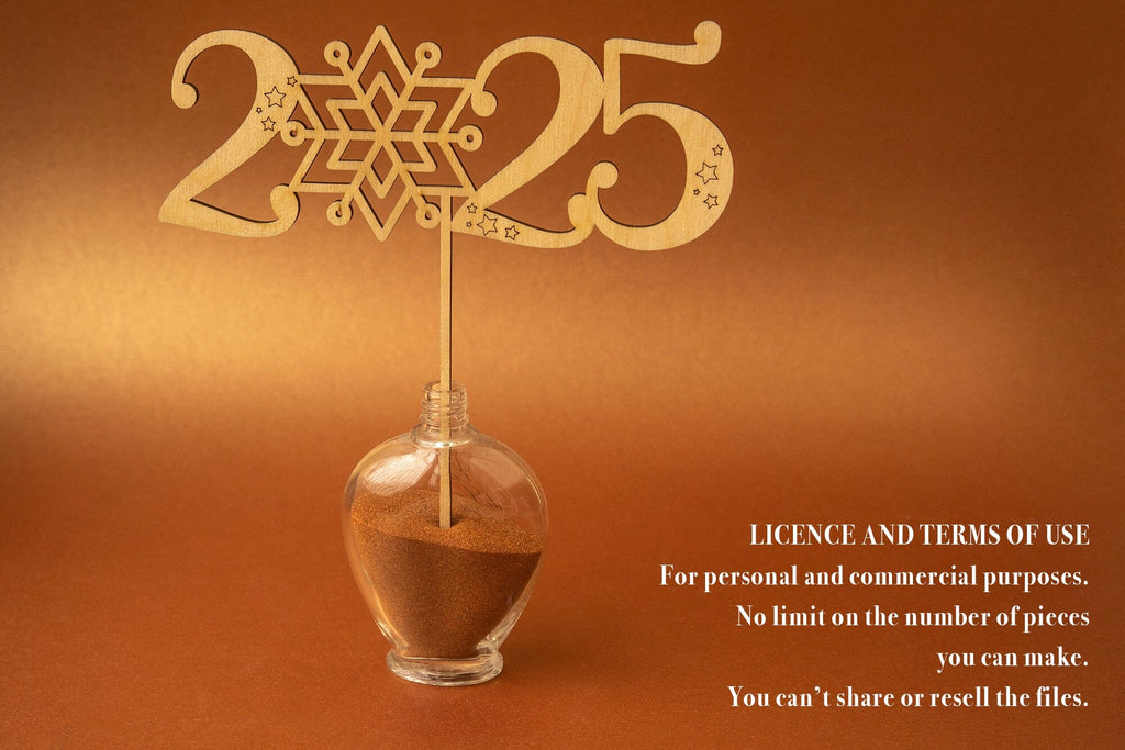 2025 New Year Vector File for Laser Cutter. - So Fontsy