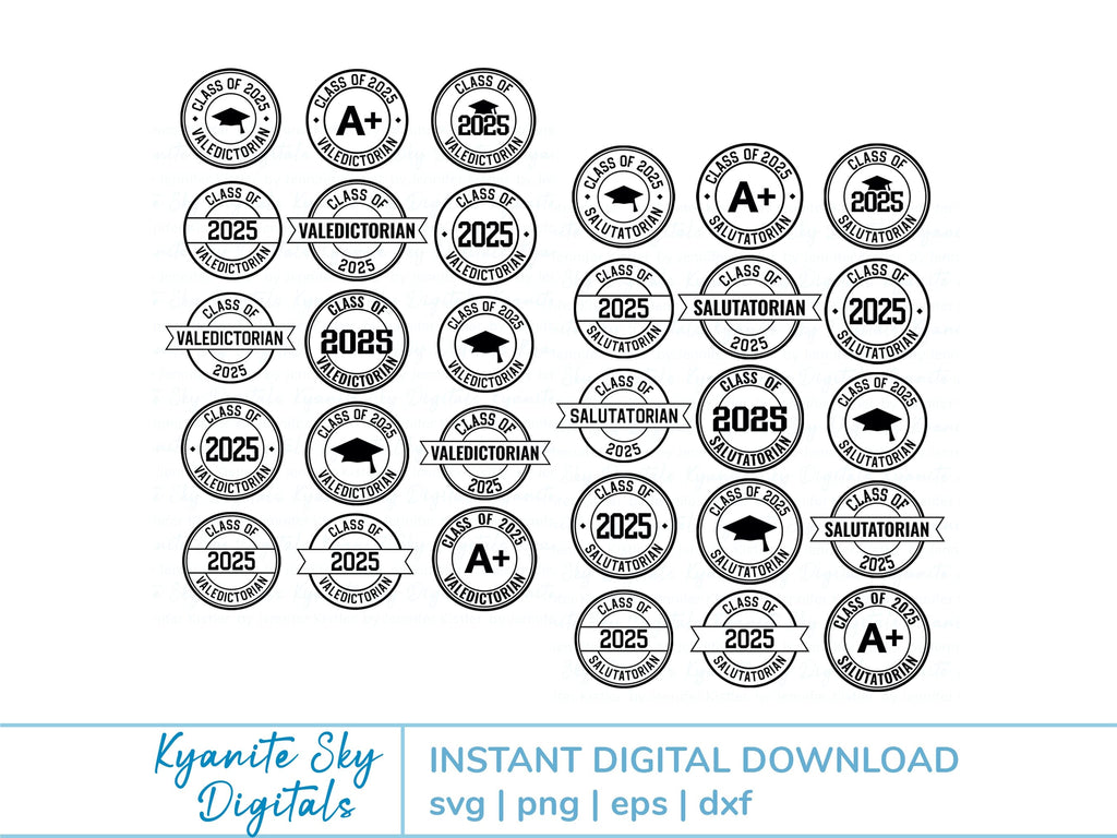 2025 Valedictorian Salutatorian SVG Bundle graduation clipart - So Fontsy