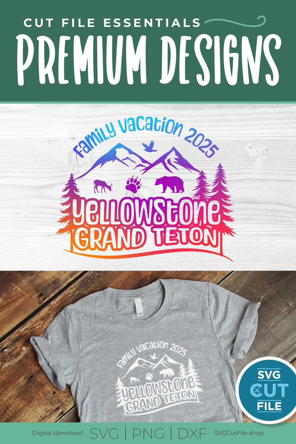 2025 Yellowstone Grand Teton Family Trip svg - So Fontsy