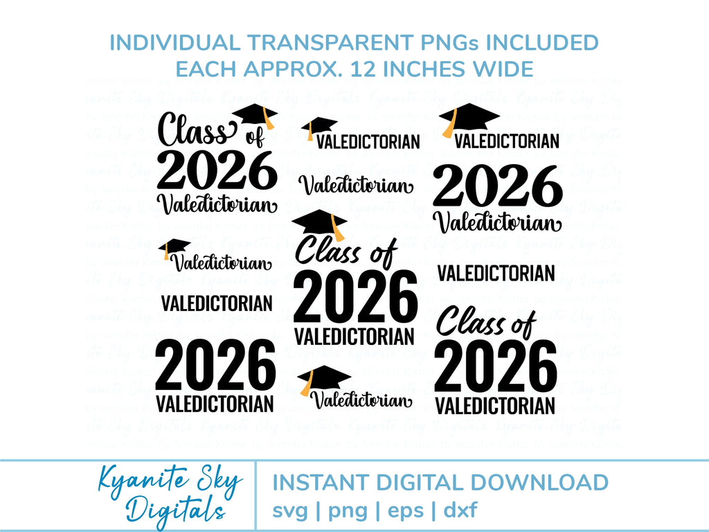 2026 Graduation Valedictorian Salutatorian SVG Bundle vinyl cut files ...