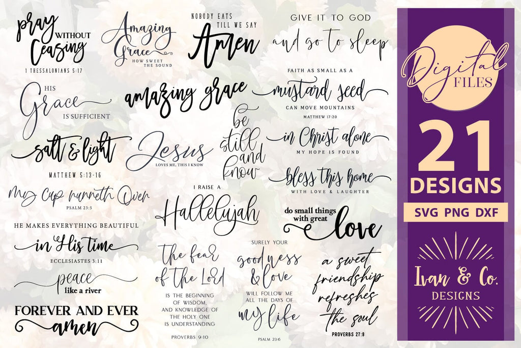 21 Christian SVG Bundle, Farmhouse Svg, Cricut Svg, Silhouette Designs ...
