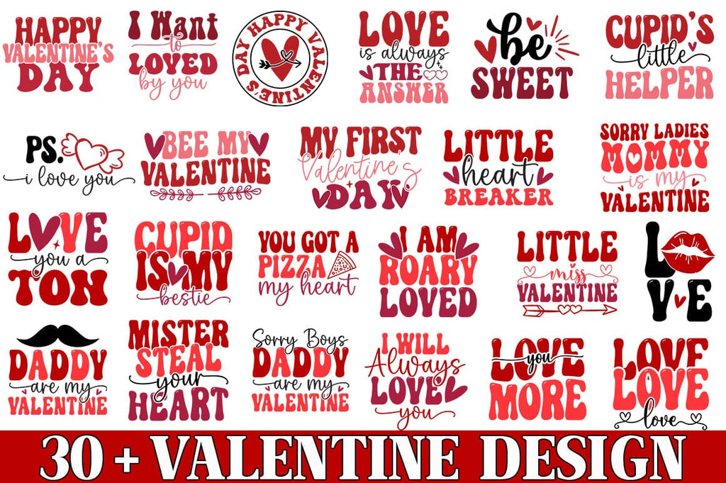 30 + Valentine Design Bundle - So Fontsy