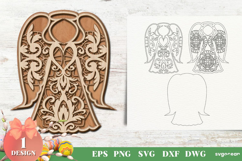 3D Angels Laser Cut Files - So Fontsy