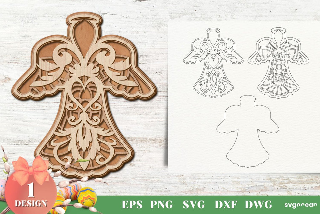 3D Angels Laser Cut Files - So Fontsy